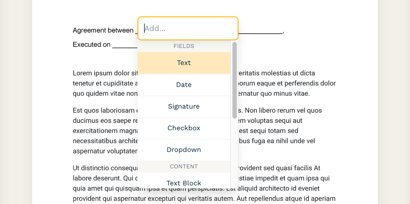What types of fields are supported in Papersign, and how are they configured? | Paperform Help ...