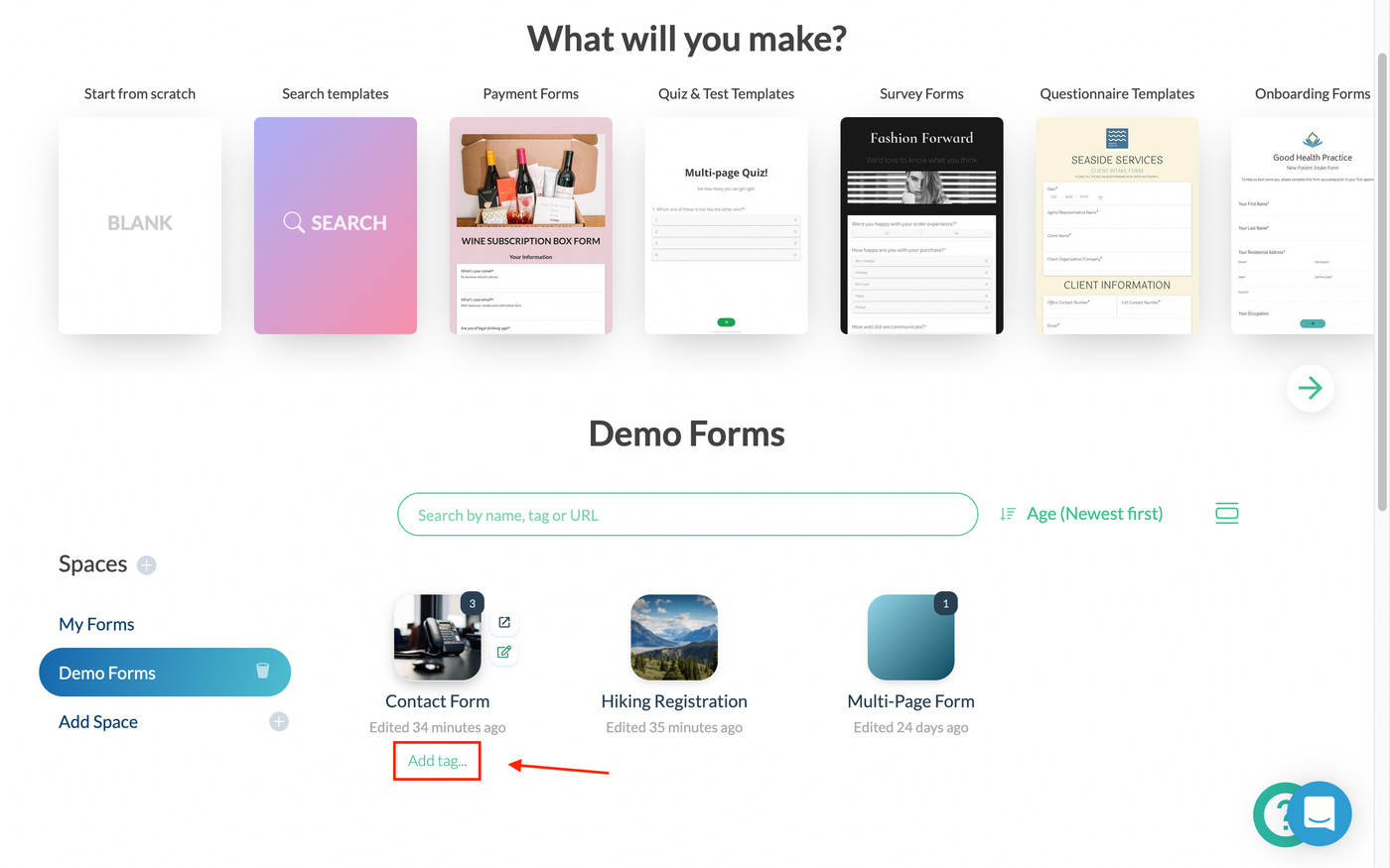 How do I tag a form? | Paperform Help Center | Paperform Help Center