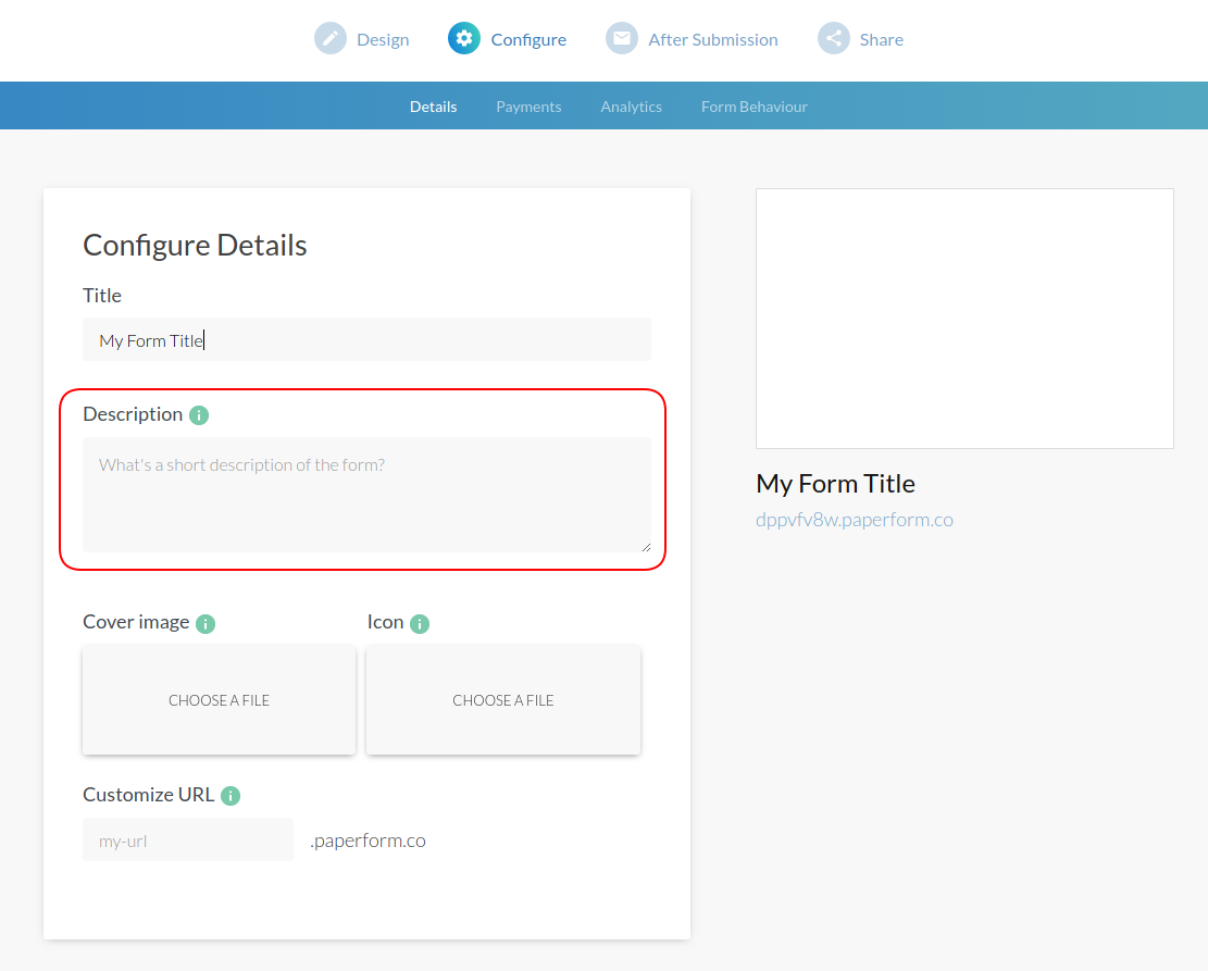 How do I change the description of my form? | Paperform Help Center