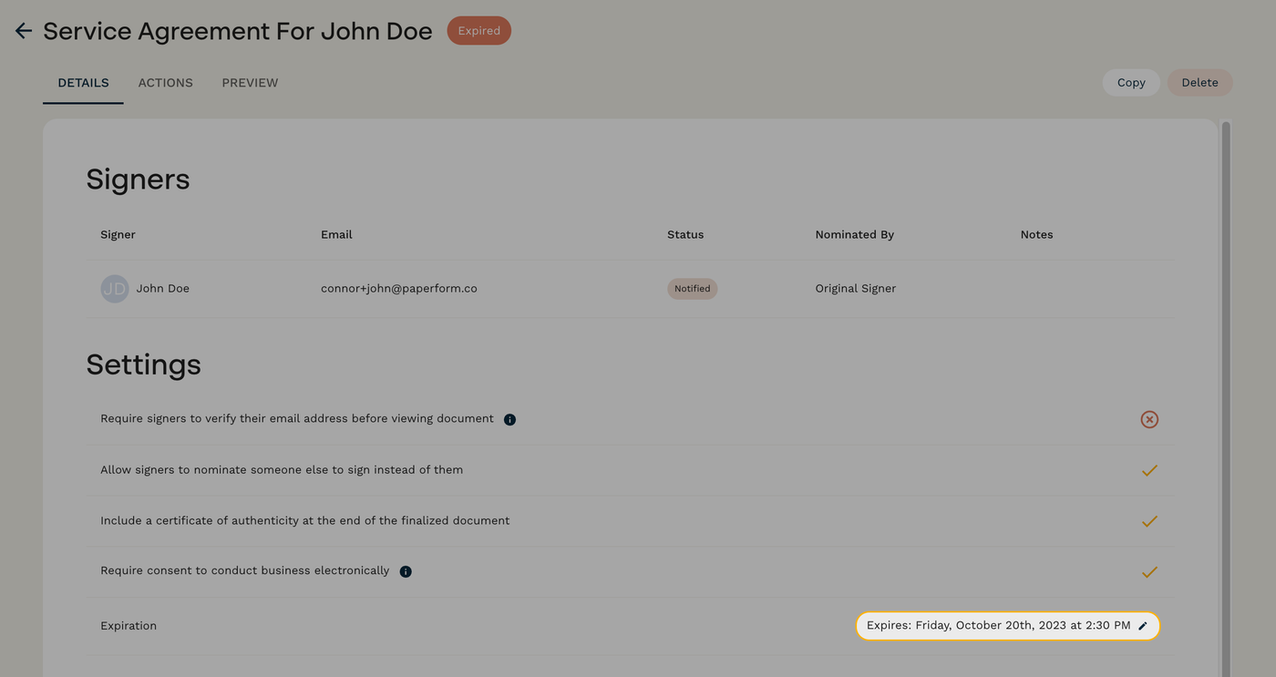 What does a document's status mean in Papersign? | Paperform Help Center