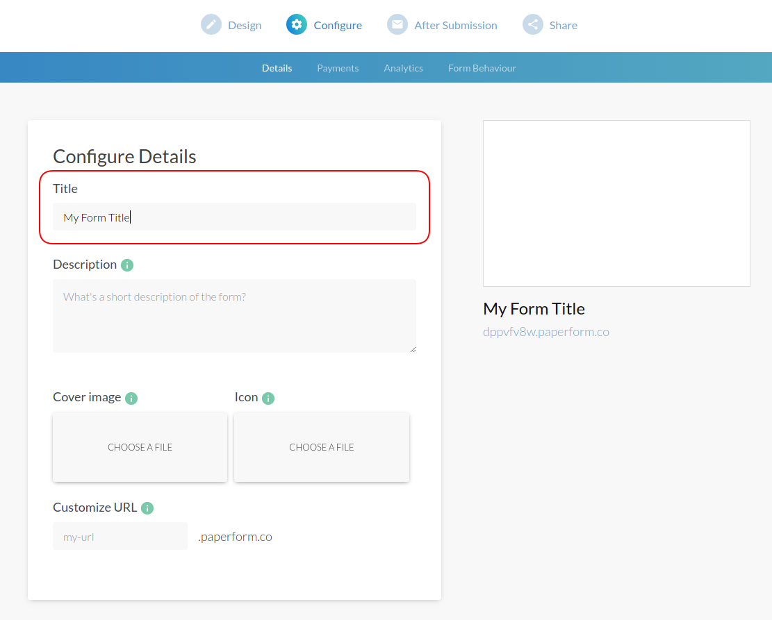 How do I change the title of my form? | Paperform Help Center