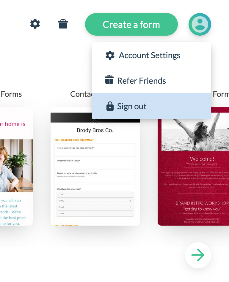 How do I log out of my Paperform account? | Paperform Help Center