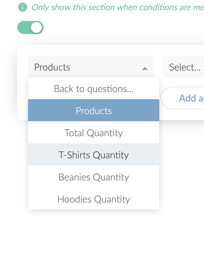 How do I use product quantities in conditional logic? | Paperform Help ...