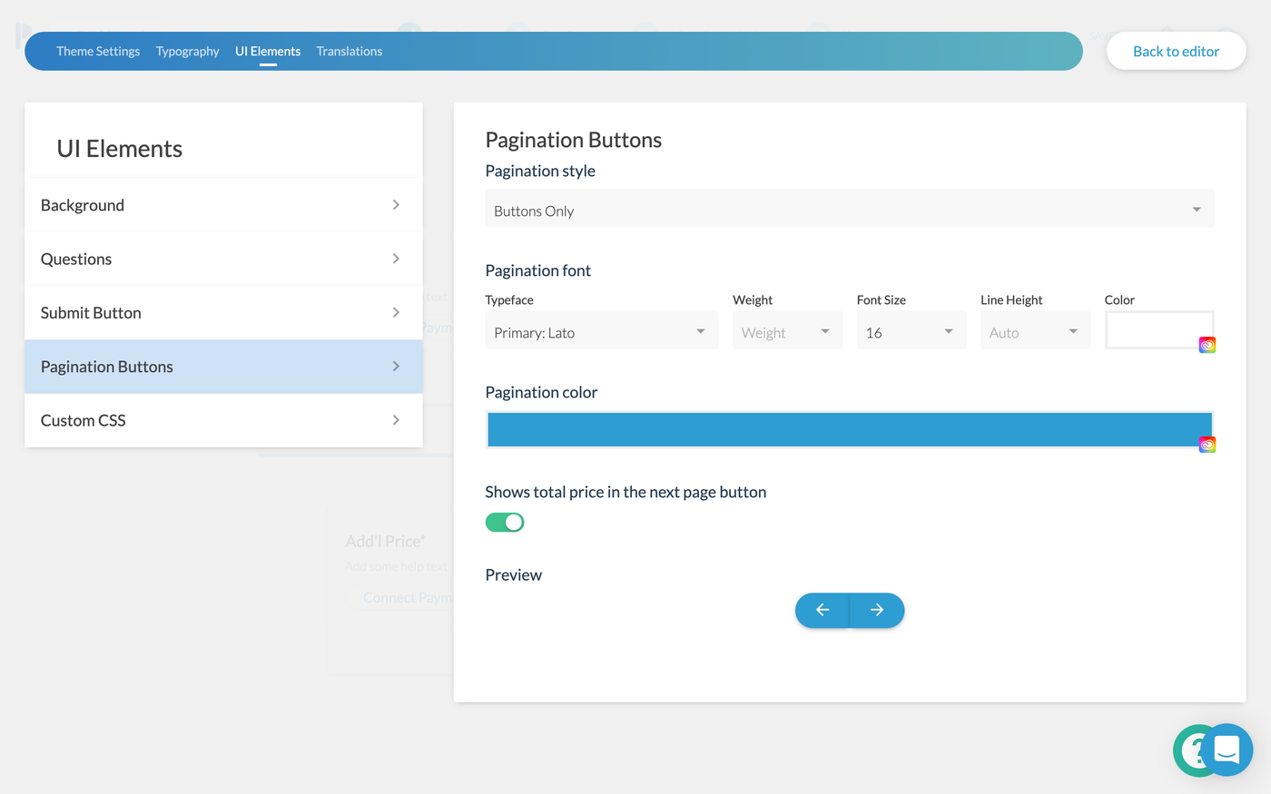 How do I hide the total price on the submit and next page buttons ...