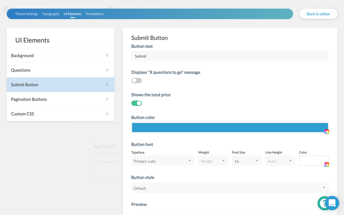 How do I hide the total price on the submit and next page buttons ...