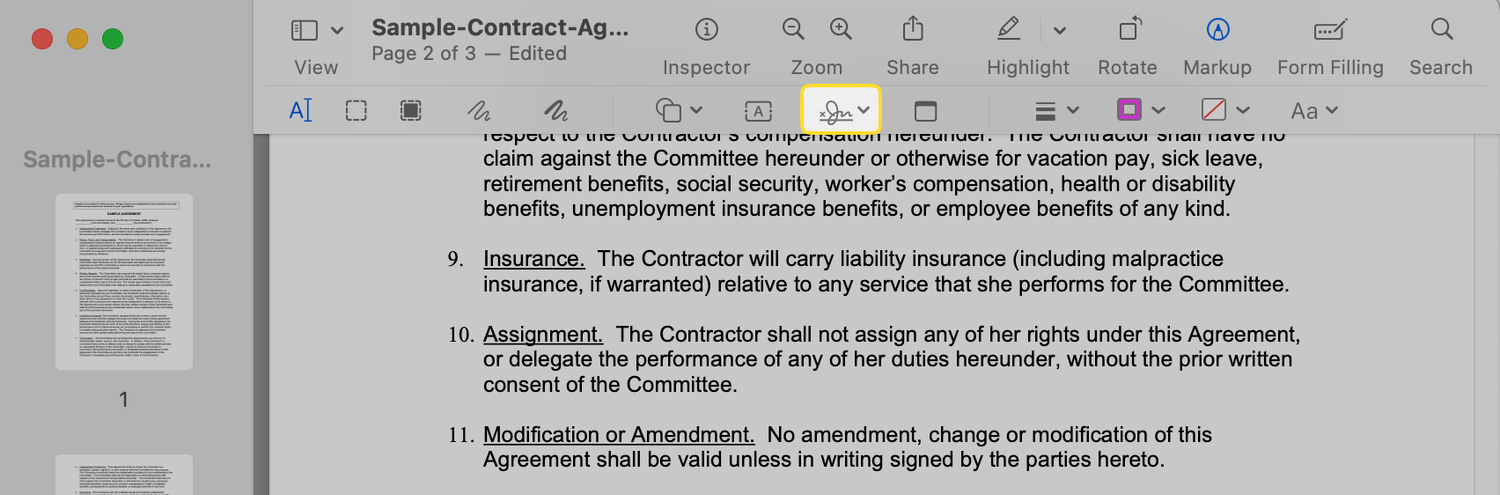 How to electronically sign a PDF on Mac
