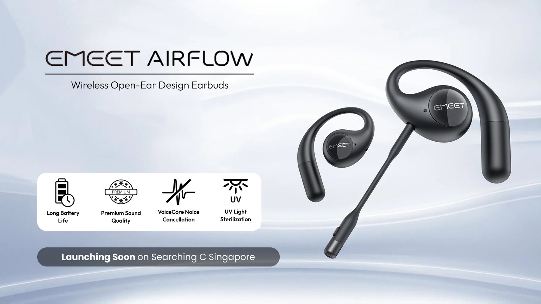 EMEET Airflow | Wireless Open-Ear Design Earbuds | Coming Soon